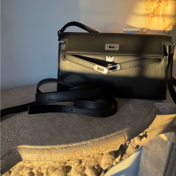 Bags | Vintage Inspired Elan Black Leather Crossbody Bag | Poshmark